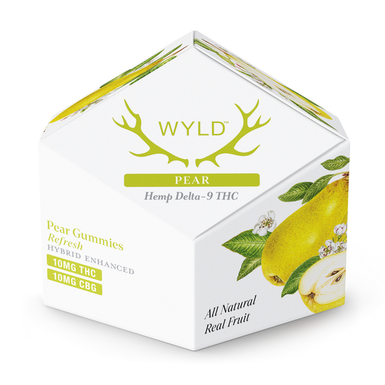 Wyld Pear Gummies | 10mg THC + 10mg CBG | Refresh | Wyld