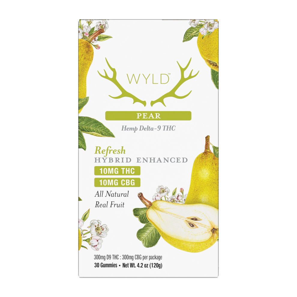 Wyld Pear Gummies | 10mg THC + 10mg CBG | Refresh | Wyld